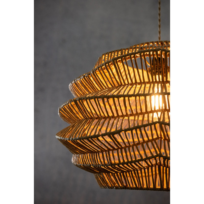 Bay Isle Home™ Sojitra 1 - Light Natural Rattan Pendant Light Modern handmade Unique Brown Shade ...